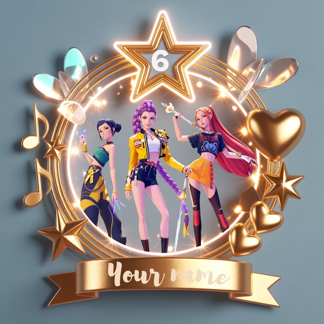 Editable Kpop Demon Hunters Cake Topper | Huntrix Kpop Cake | Huntrix ...