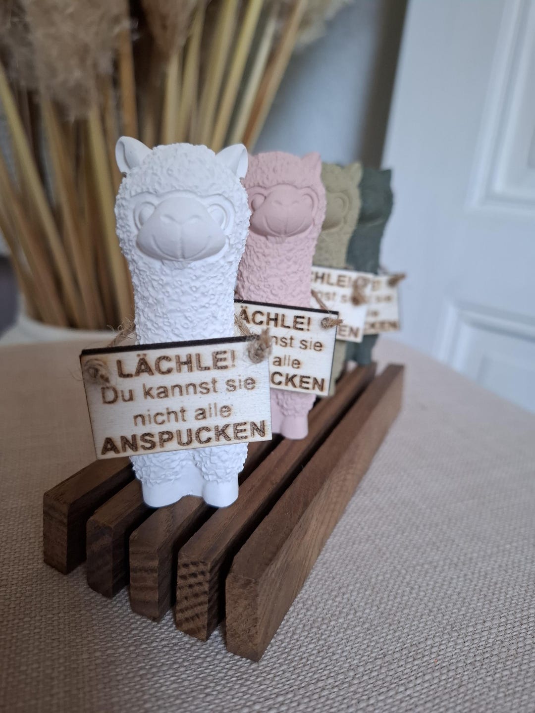 Alpaca / Lama With Wooden Sign, Gift Idea, Wooden Plaque, Saying Gift ...