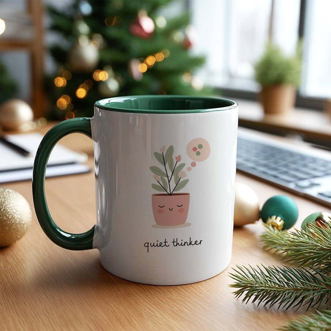 Quiet Thinker Coffee Mug, Plant Design, Office Gift - Etsy