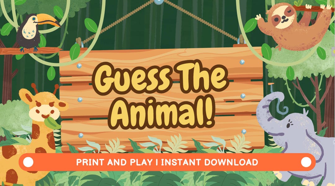 Animal Trivia Quiz Game for Kids: Family Game Night (digital Download ...
