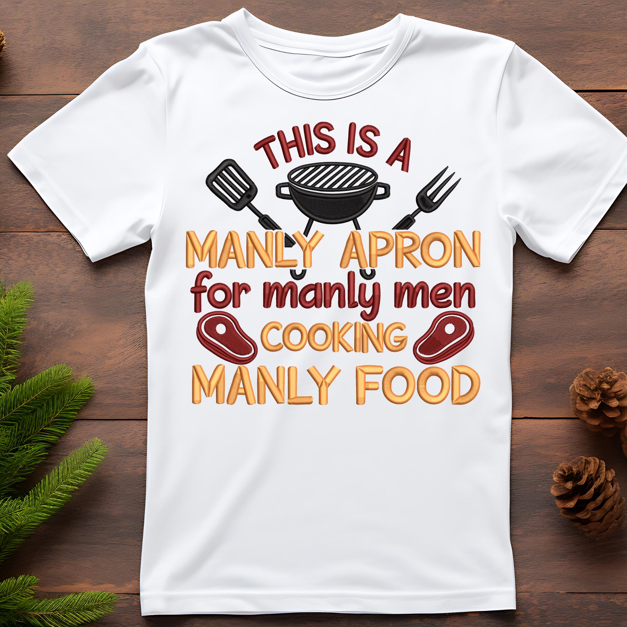 Manly BBQ Apron – Funny Grill Machine Embroidery File - Etsy