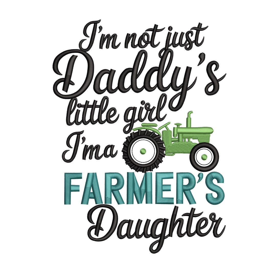 Farmer’s Daughter Embroidery Design – Tractor Farm Girl Machine ...
