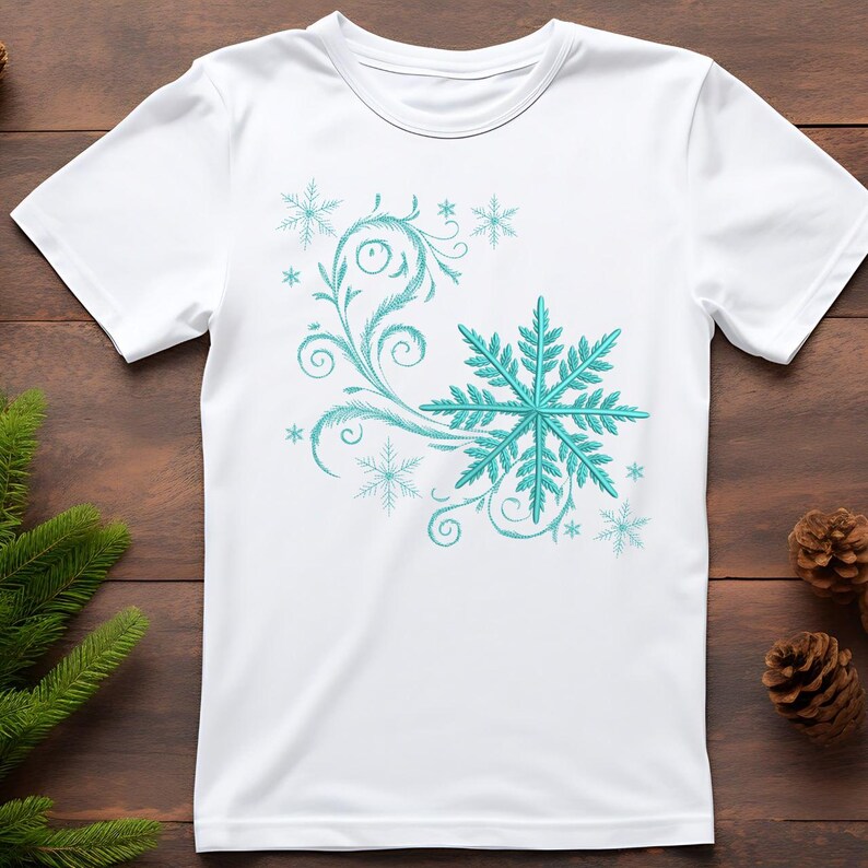 Snowflake Swirl – Winter Holiday Embroidery Design - Etsy
