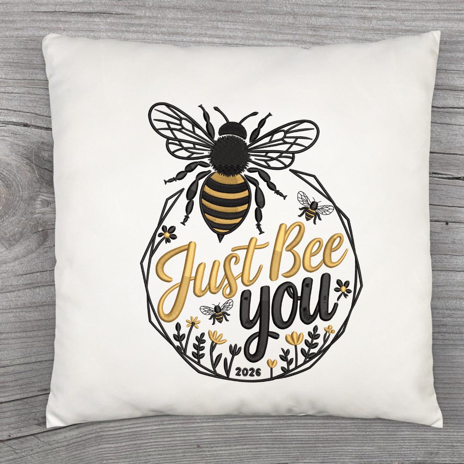 Just Bee You – Motivational Bee Embroidery Design - Etsy