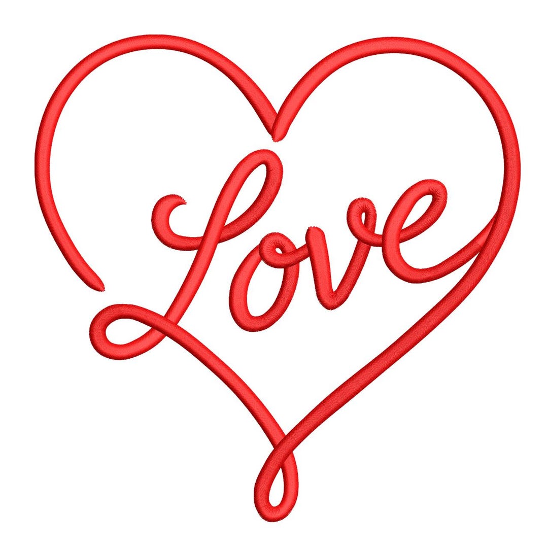 Single Line Love Heart – Minimal Valentine Embroidery - Etsy