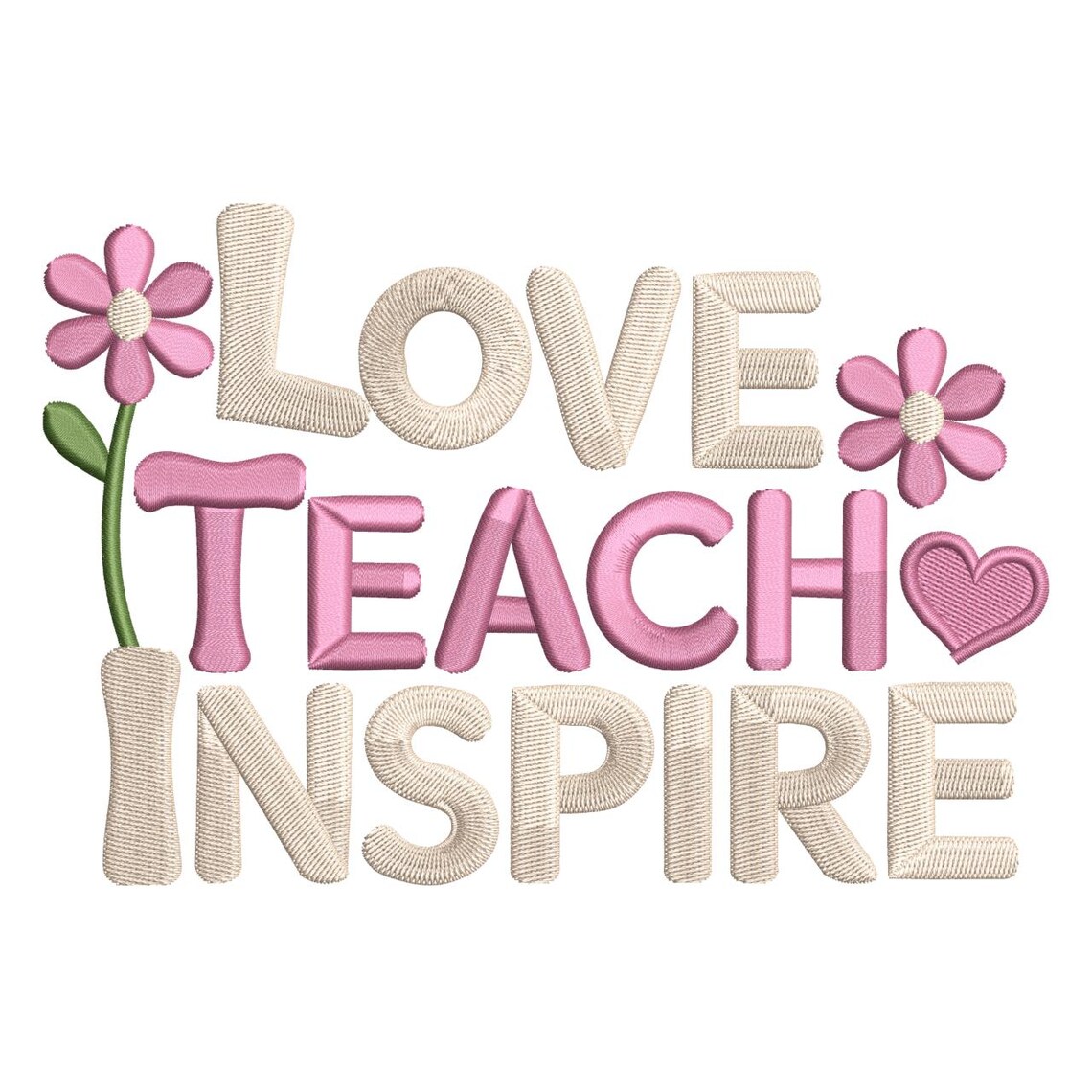 Love Teach Inspire – Teacher Flower Embroidery - Etsy