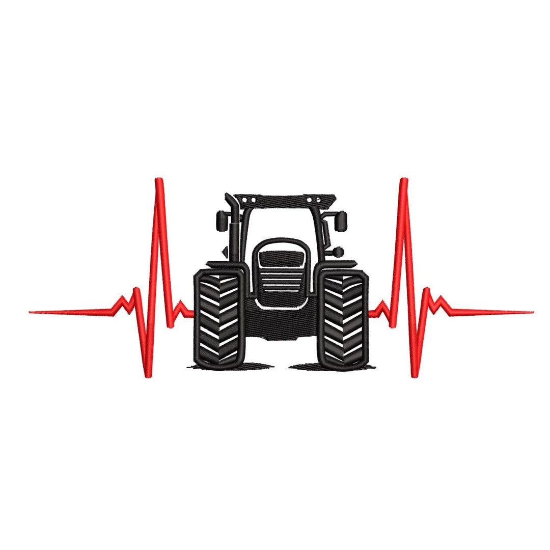 Tractor Heartbeat – Farm Life Machine Embroidery Patch - Etsy