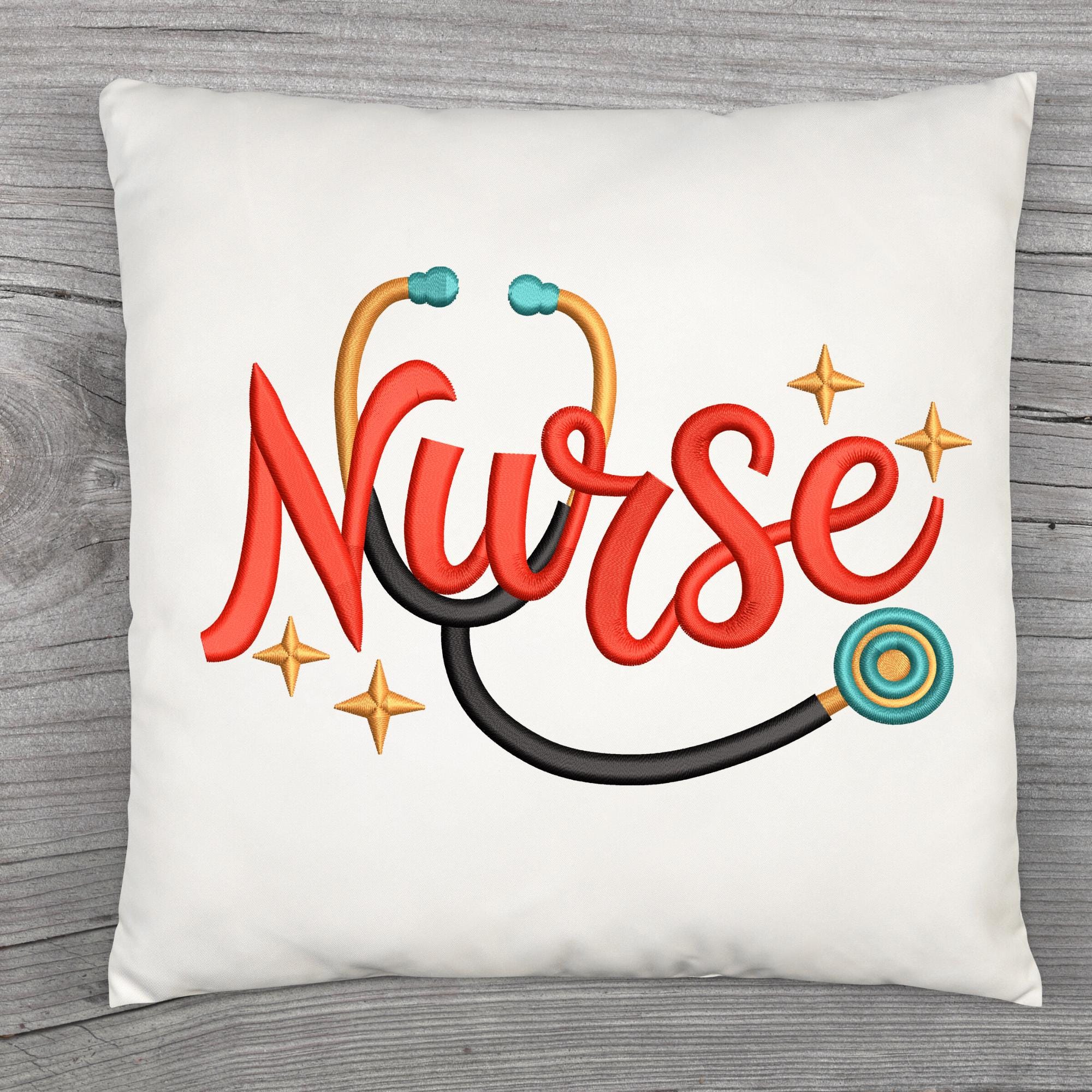 Nurse Embroidery Design – Stethoscope & Stars Motif - Etsy