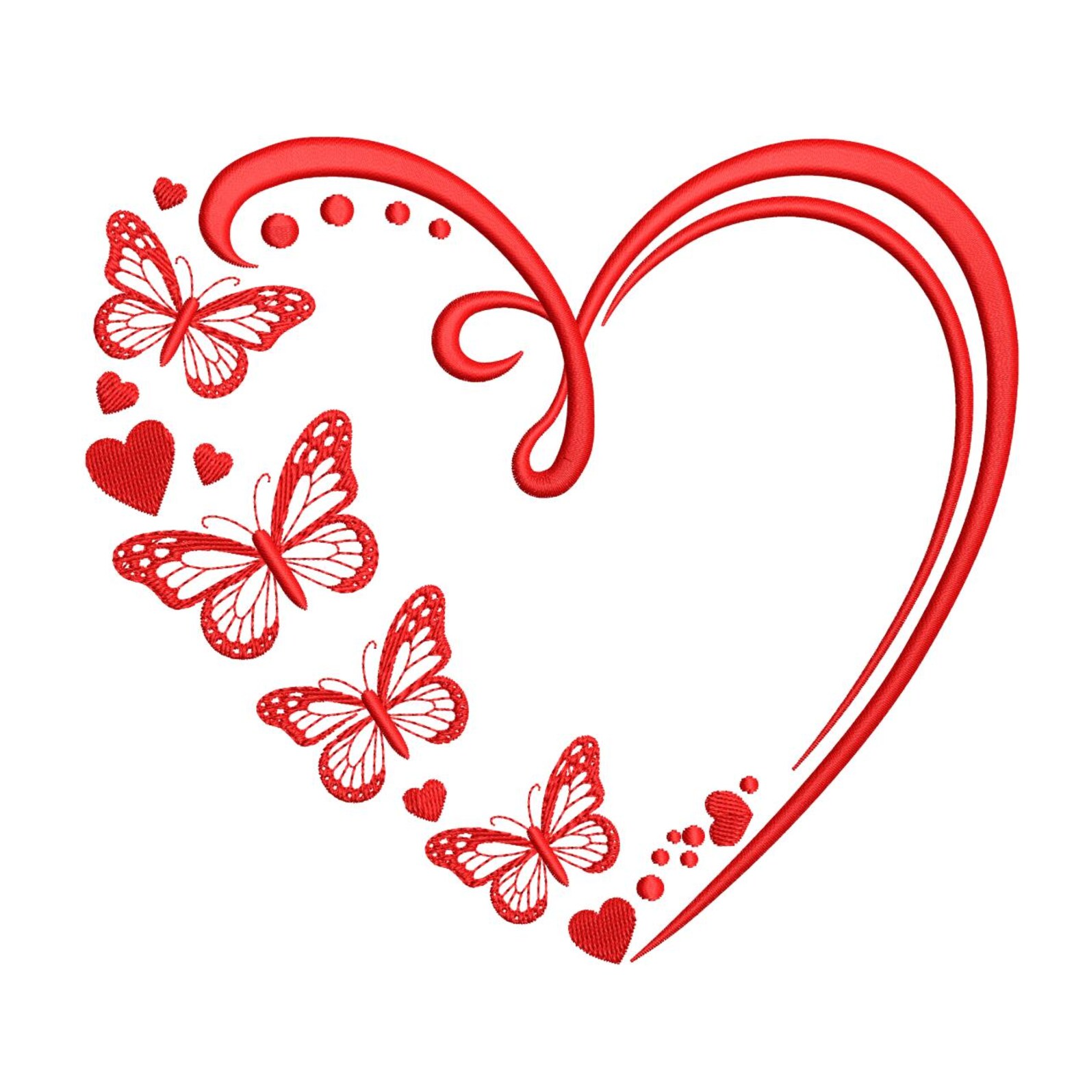 Butterfly Heart Frame – Romantic Embroidery Design - Etsy