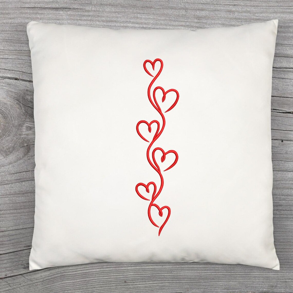 Vertical Swirl Hearts Border Embroidery Design - Etsy