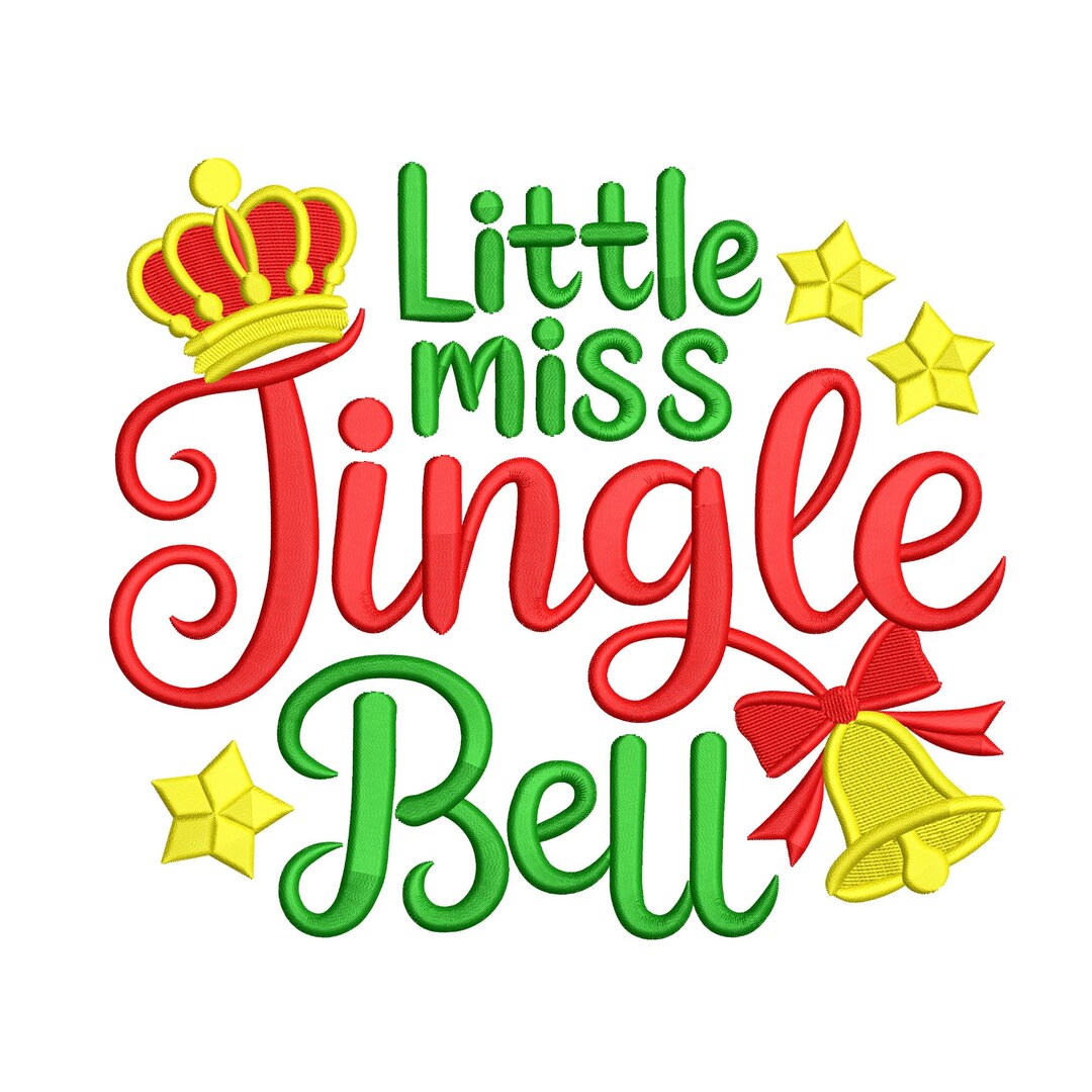 Stickdatei Little Miss Jingle Bell – Weihnachtsmotiv - Etsy.de