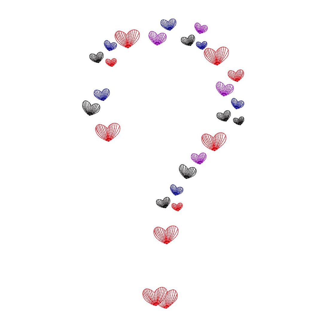 Colorful Heart Question Mark Embroidery Design - Etsy