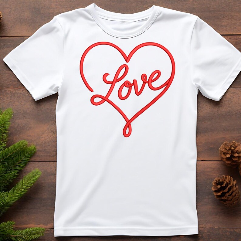 Single Line Love Heart – Minimal Valentine Embroidery - Etsy