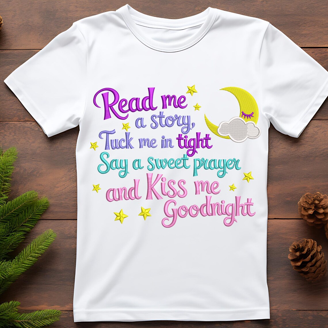 Read Me a Story, Tuck Me in Tight – Sweet Bedtime Quote Embroidery ...