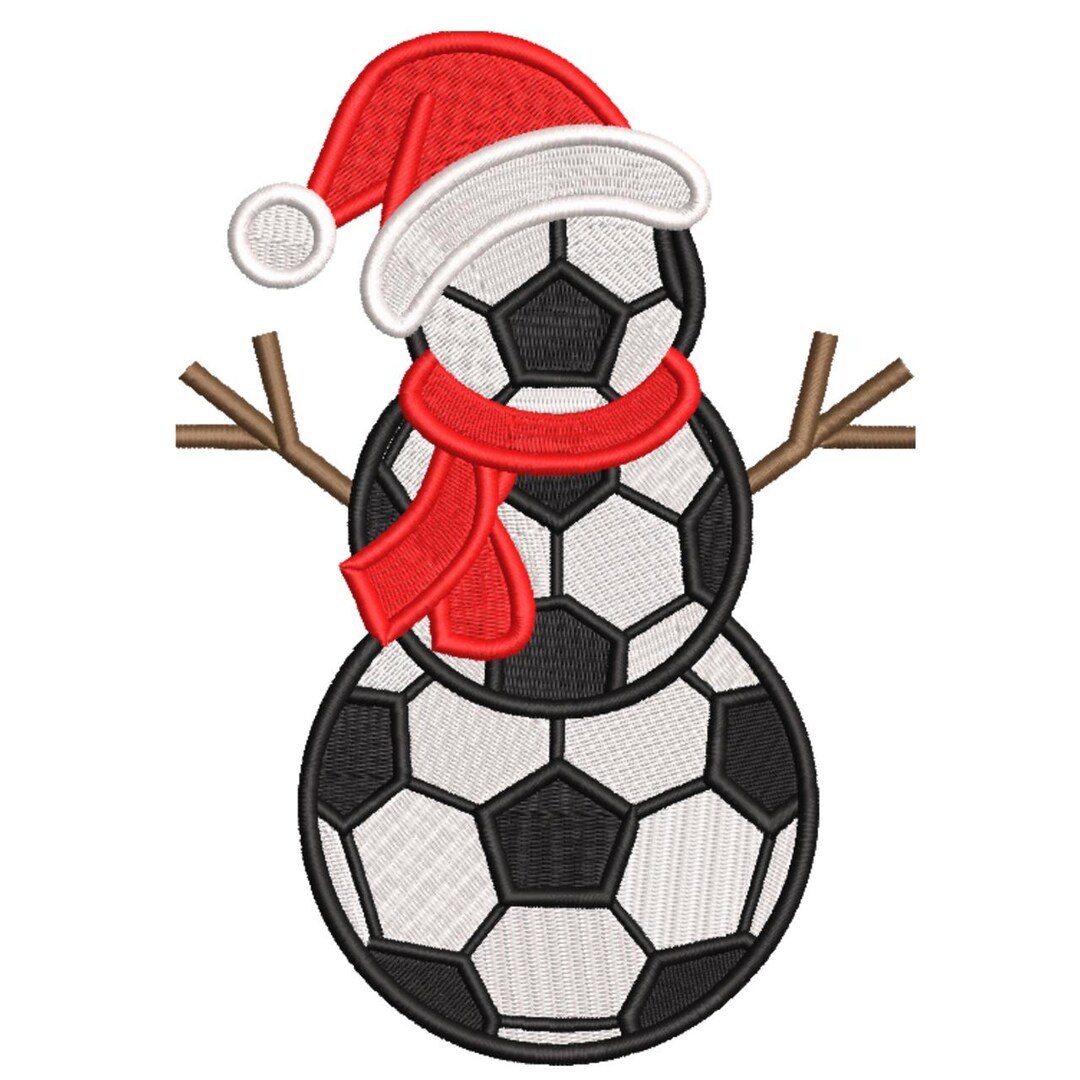 Soccer Snowman – Christmas Sports Embroidery Design - Etsy