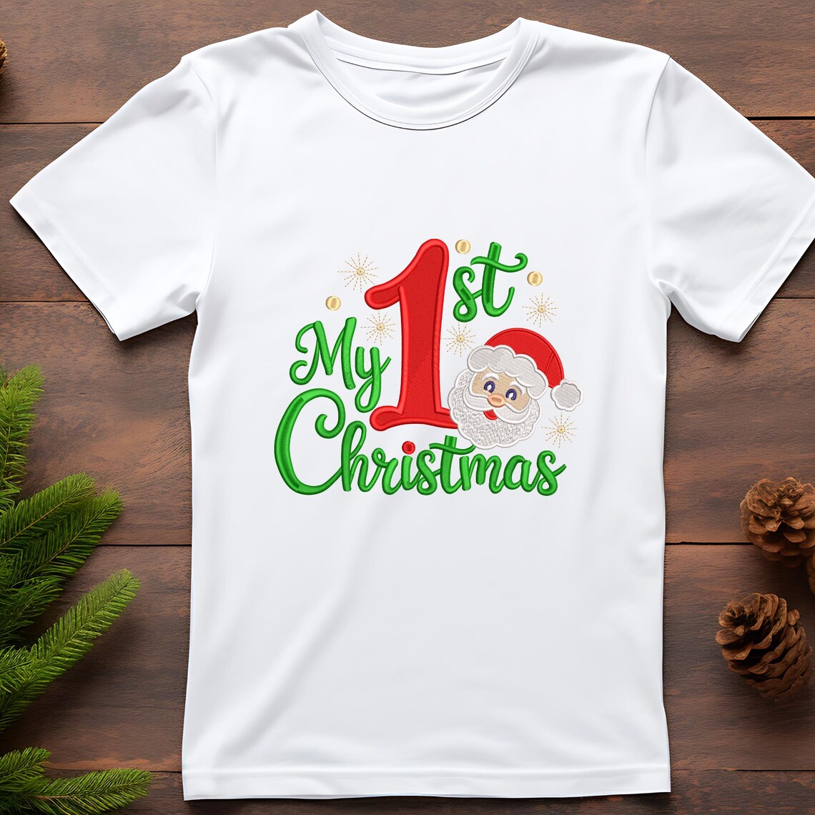 My 1st Christmas Santa Embroidery Design – Baby Holiday Machine ...