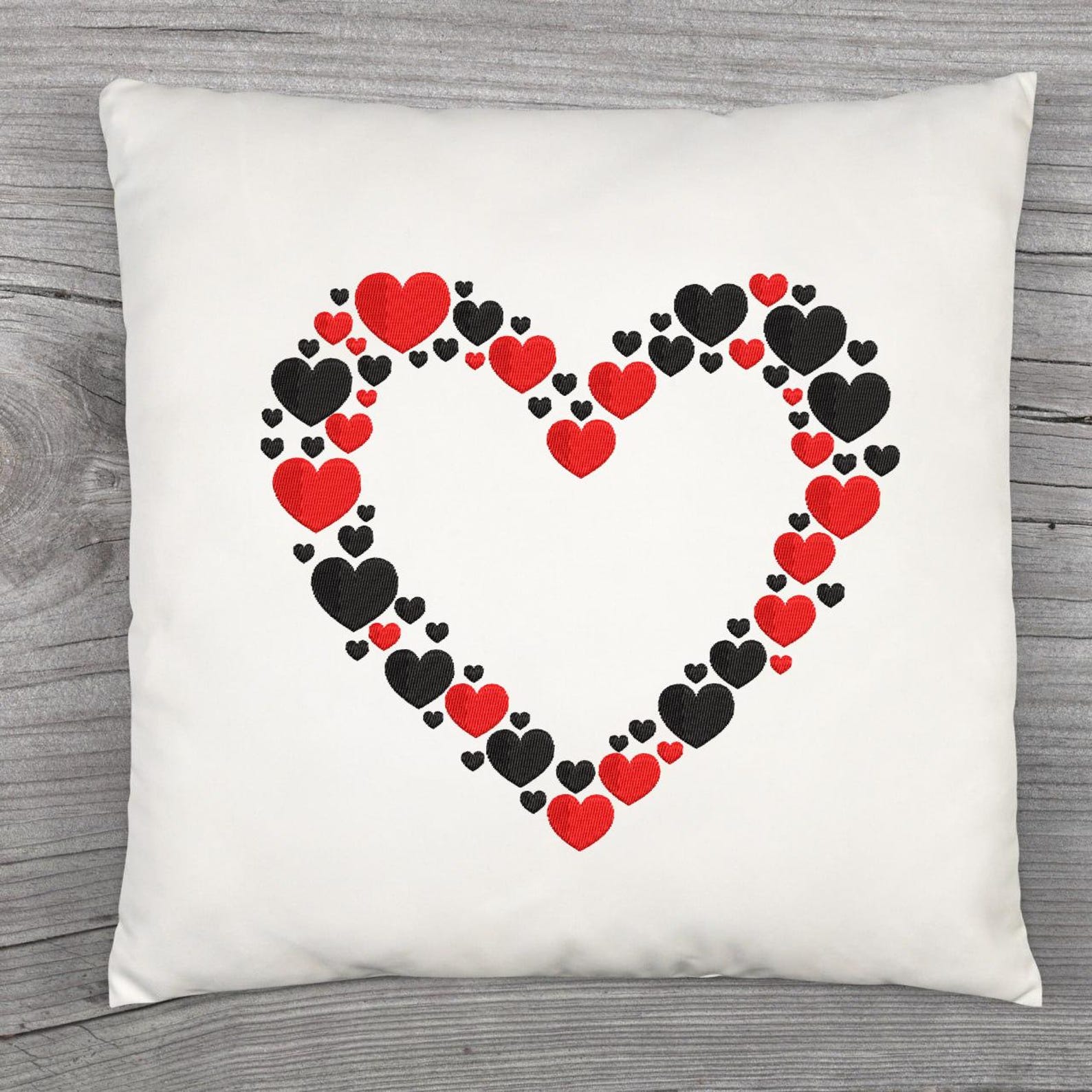 Red & Black Heart Frame – Simple Valentine Embroidery - Etsy