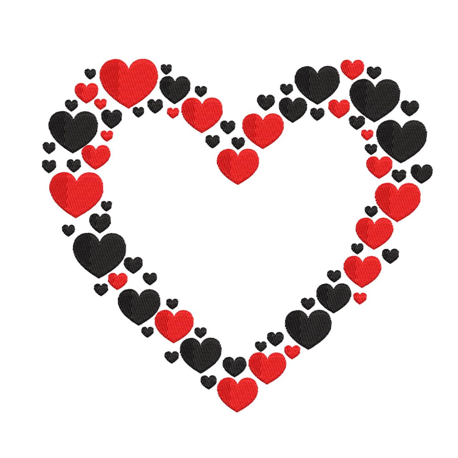 Red & Black Heart Frame – Simple Valentine Embroidery - Etsy