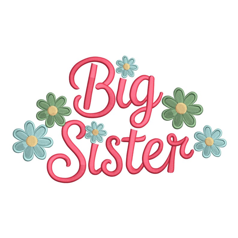 Big Sister Flowers – Pastel Girl Embroidery Machine File - Etsy