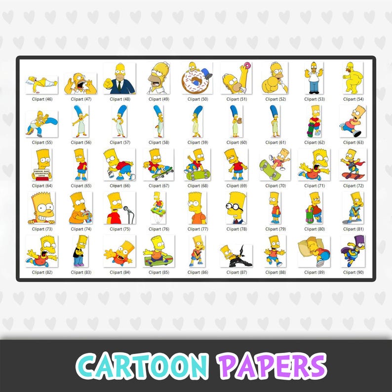 The Simpsons PNG Bundle Party Decor, Scrapbook, Invitation, Homer, Bart ...