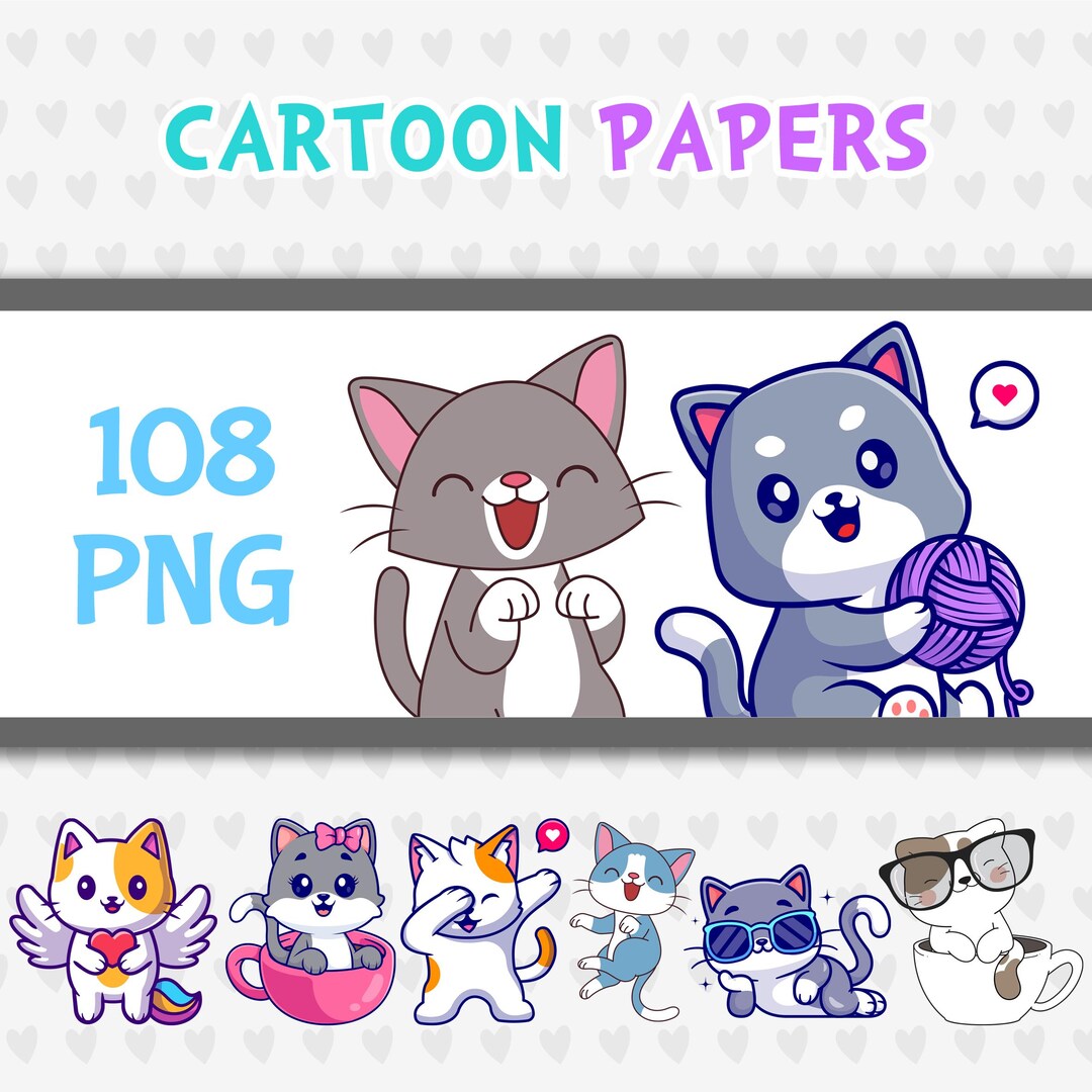 Cats PNG Bundle: Clip Art, Scrapbook, Kitty, Kitten - Etsy
