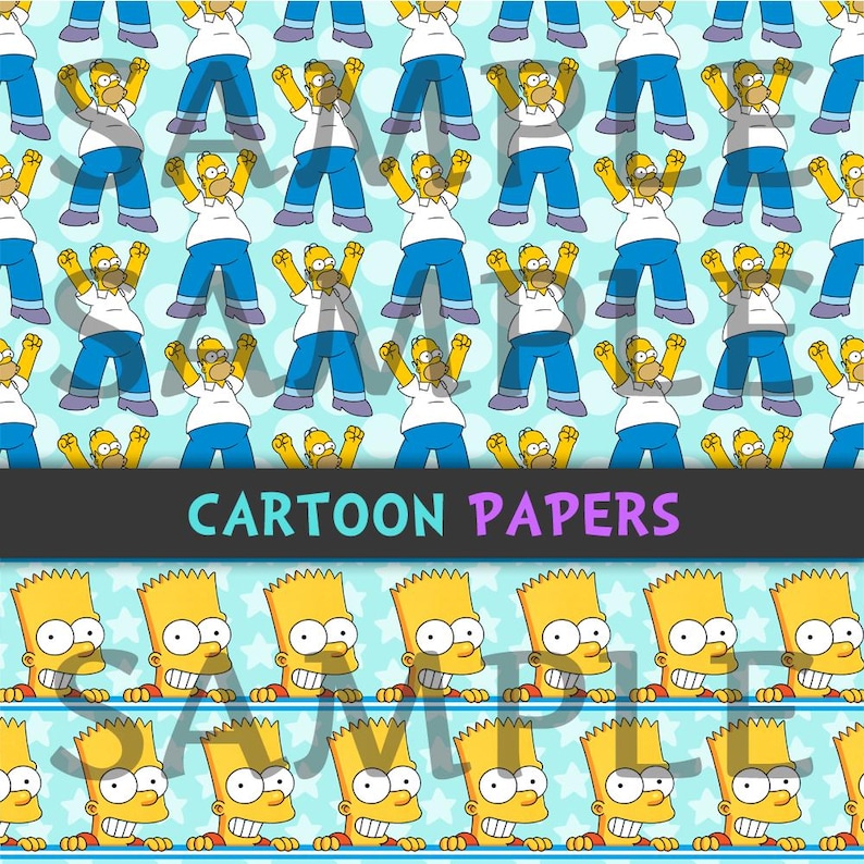 The Simpsons Digital Paper Pack Pattern, Wallpaper, Background ...