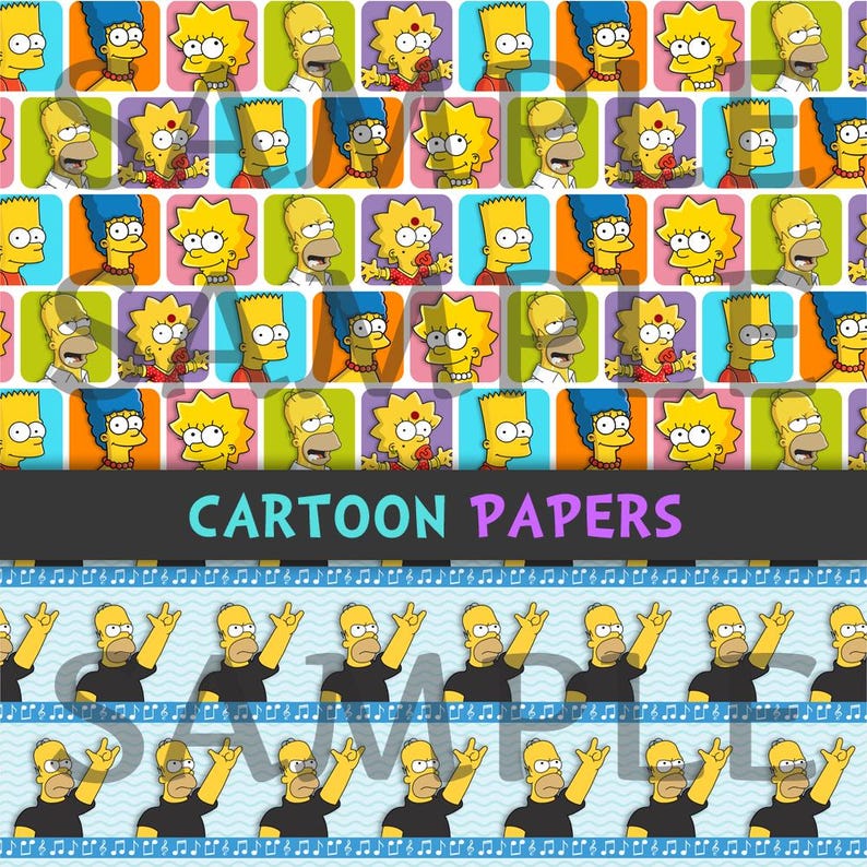 The Simpsons Digital Paper Pack Pattern, Wallpaper, Background ...