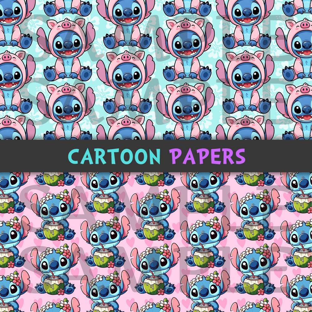 Lilo and Stitch Digital Paper Pack Pattern, Wallpaper, Background ...