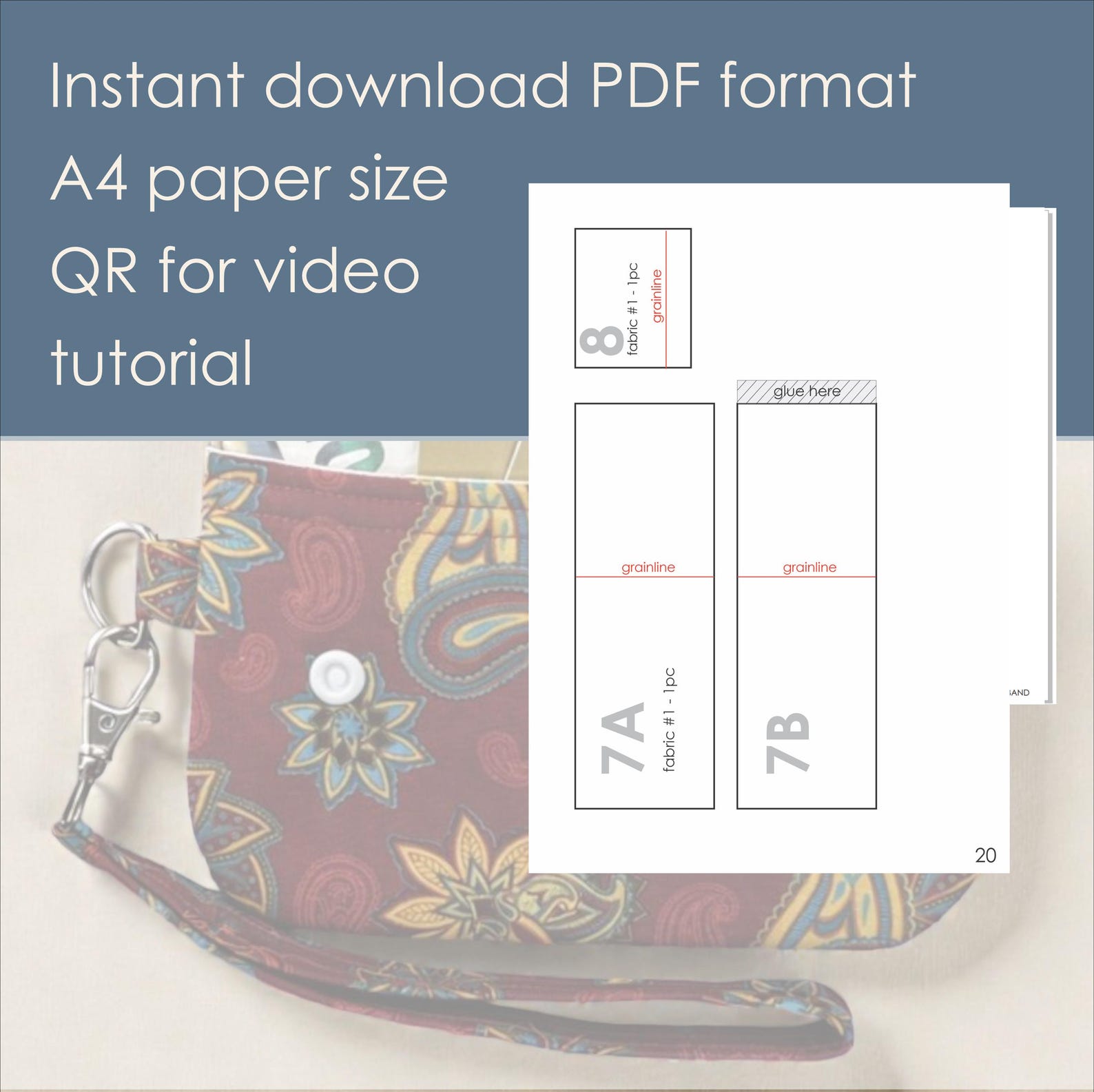 Sewing Pattern PDF, 2 Pocket Phone Case, Wristlet Pouch, Card Holder ...