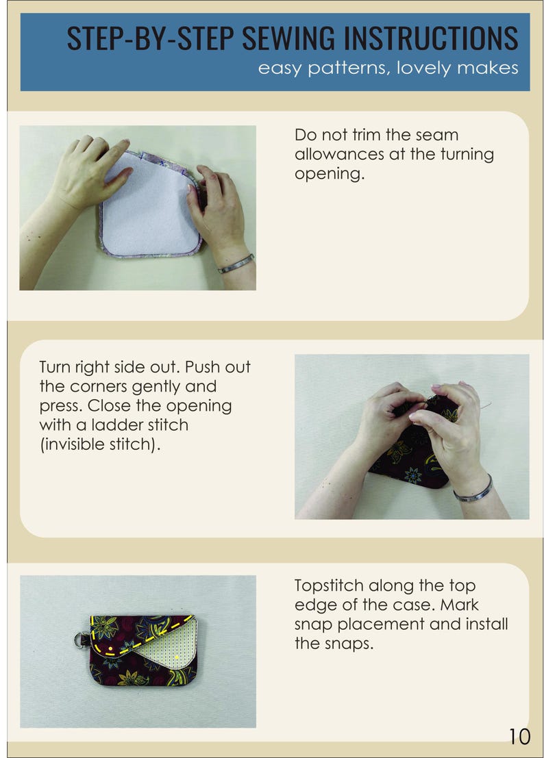 Sewing Pattern PDF, 2 Pocket Phone Case, Wristlet Pouch, Card Holder ...