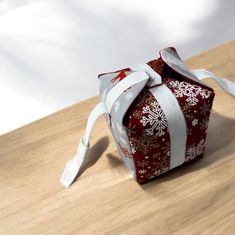 Christmas Gift Box PDF Pattern | Fabric Gift Wrap Sewing Tutorial ...