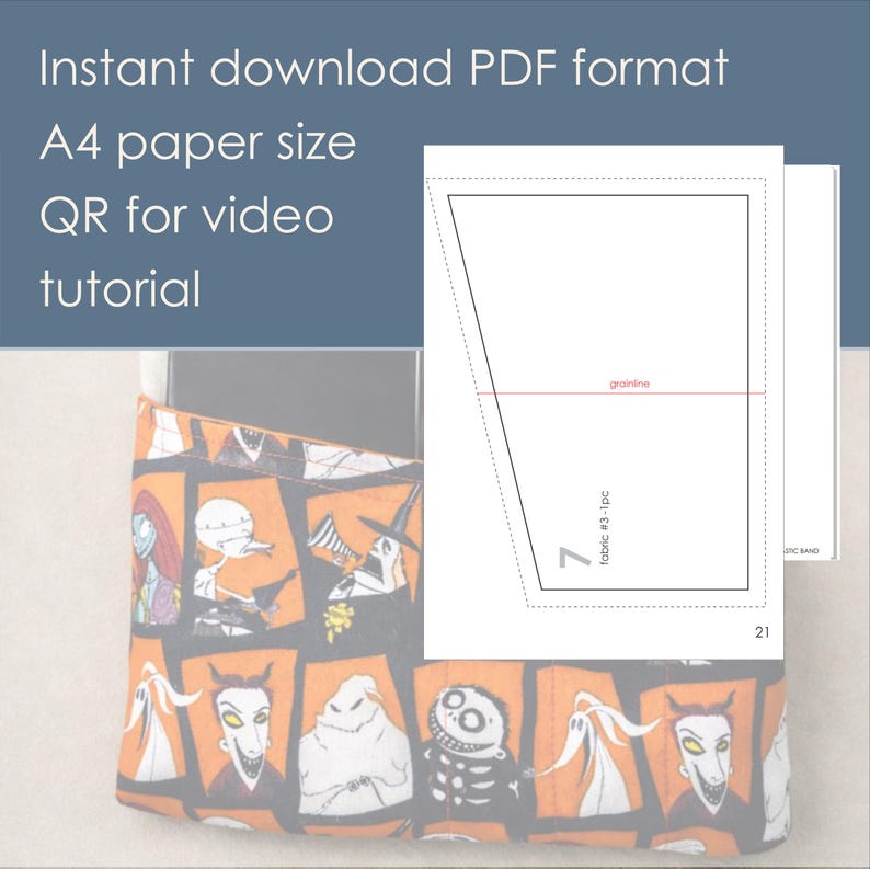 Fabric Book Cover Sleeve With Pockets Sewing Pattern PDF - Etsy