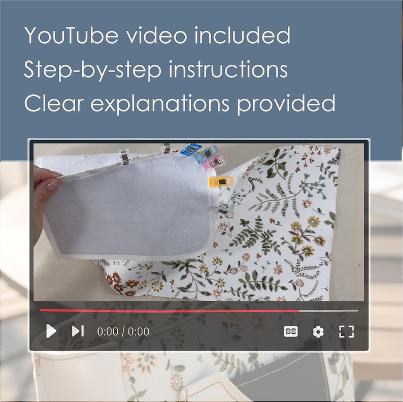 Mini Tote Bag PDF Sewing Pattern, Small DIY Fabric Handbag With Zipper ...