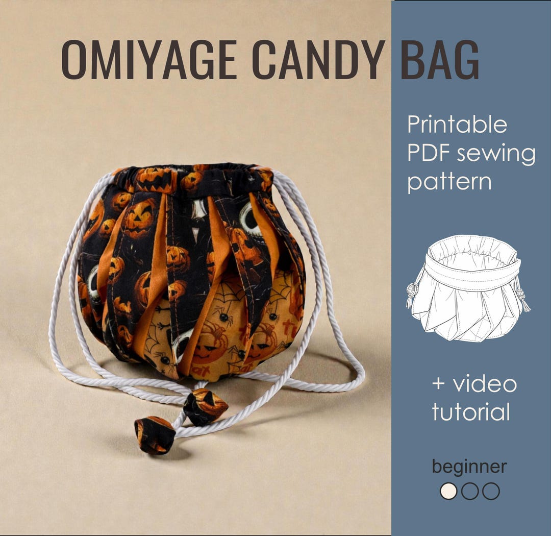 Omiyage Candy Bag | PDF Sewing Pattern | Easy Beginner Drawstring Pouch ...