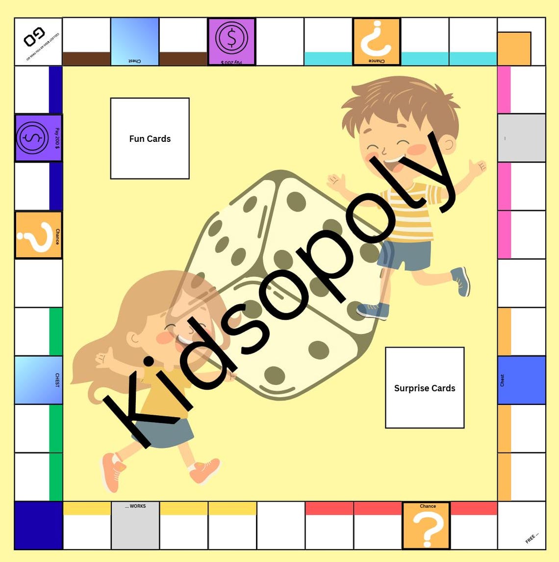 Editable Monopoly-style Game Board Templates | Kidsopoly, Schoolopoly ...