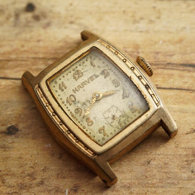 Vintage Harvel Art Deco Tank Mechanical Manual Wind Wrist Watch Parts ...