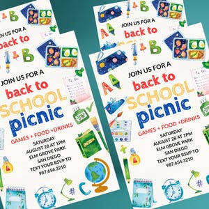 Editable Back to School Picnic Flyer Invitation: PTA PTO Invite ...