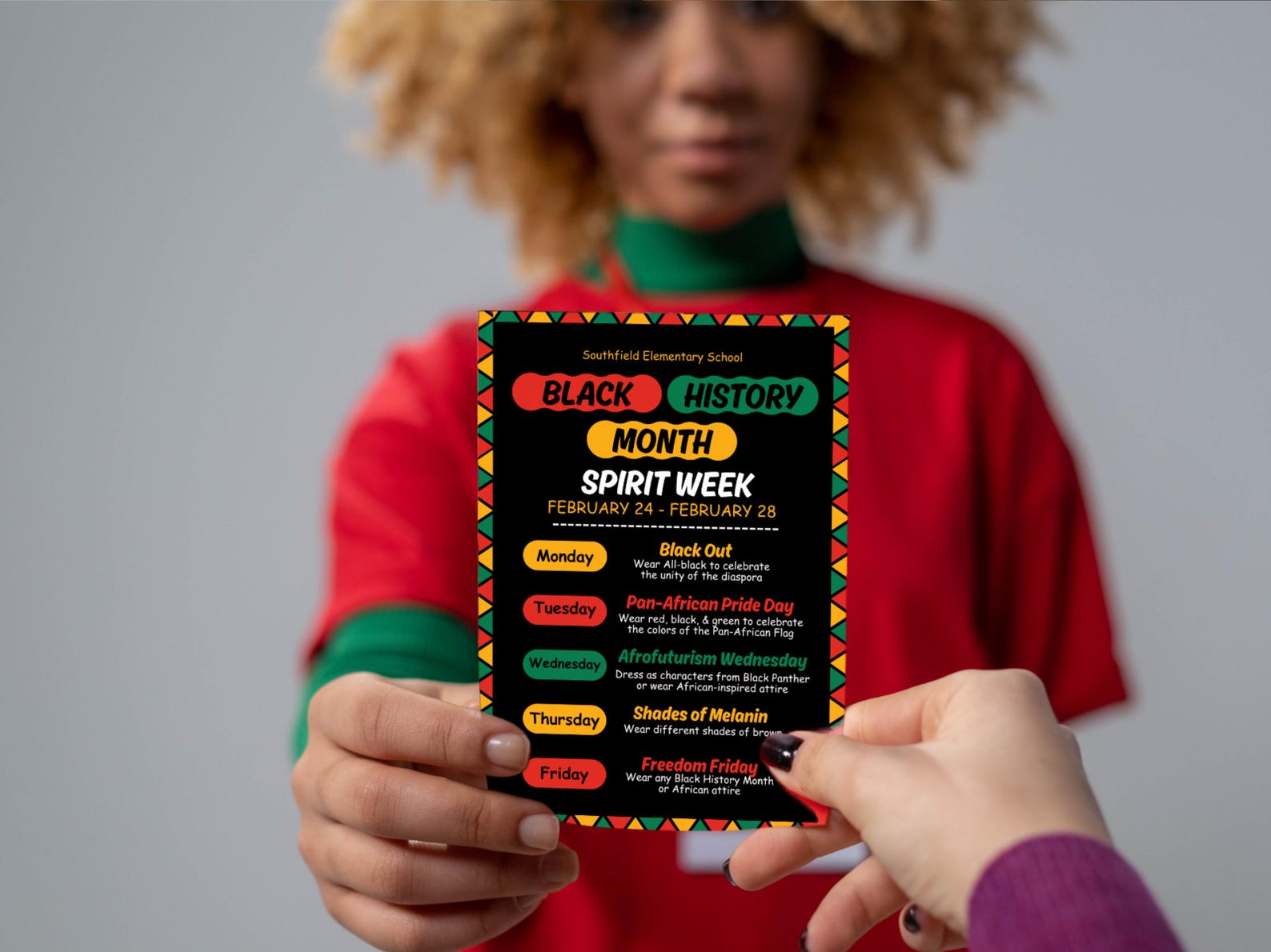 Black History Month School Spirit Week Flyer (canva Editable) - Etsy