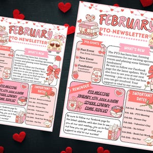 February Newsletter, PTO, PTA, Classroom Information (canva Editable ...