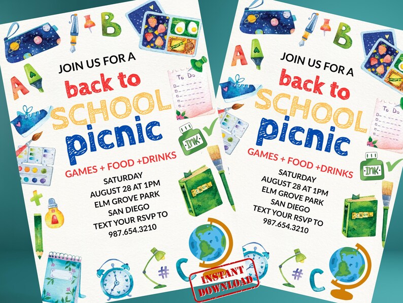 Editable Back to School Picnic Flyer Invitation: PTA PTO Invite ...
