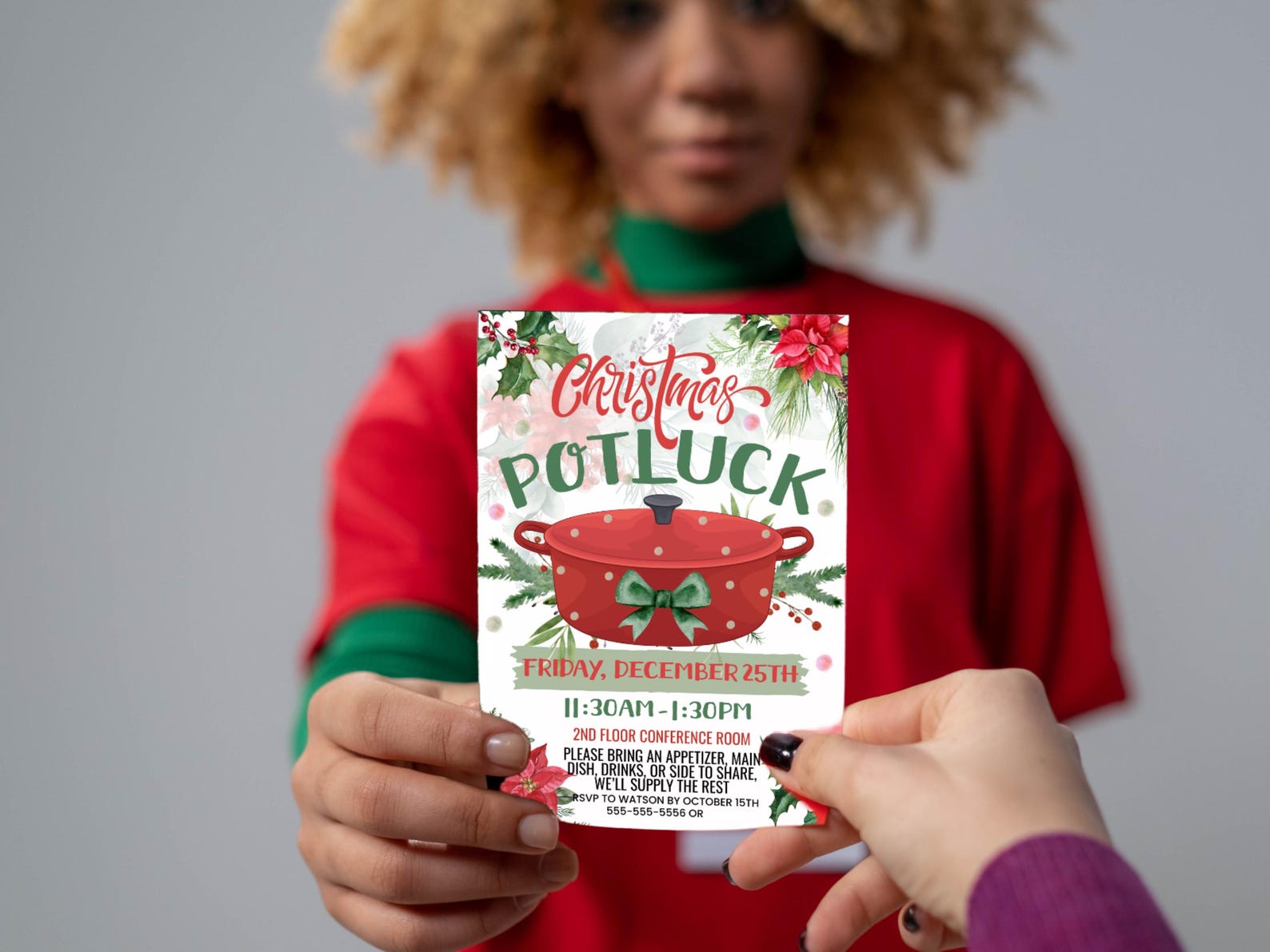 Christmas Potluck Flyer | Holiday Party Invitation (canva Editable) - Etsy