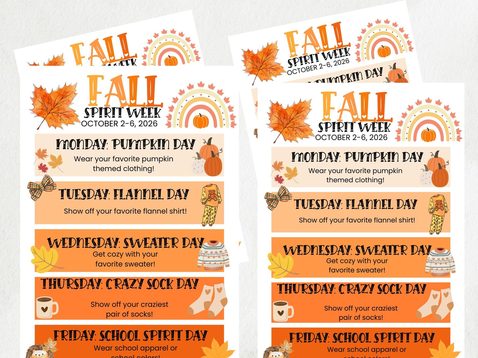 Fall Spirit Week Flyer (canva Editable PDF File) - Etsy