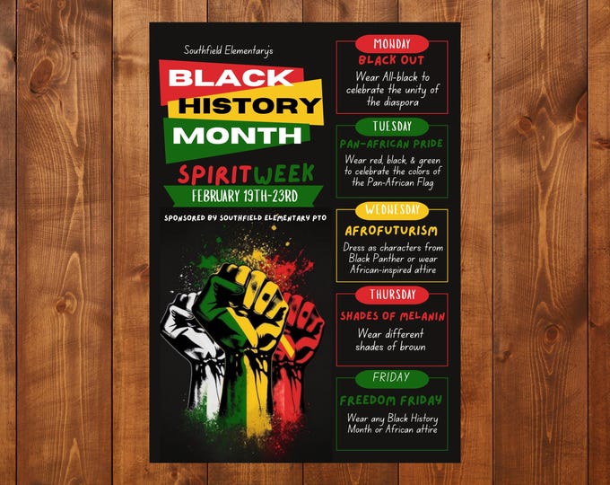 Black History Month Party Invitation, Celebration Event Flyer Template ...