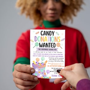 Halloween Candy Donation Flyer, Trunk or Treat School PTO Fundraiser ...