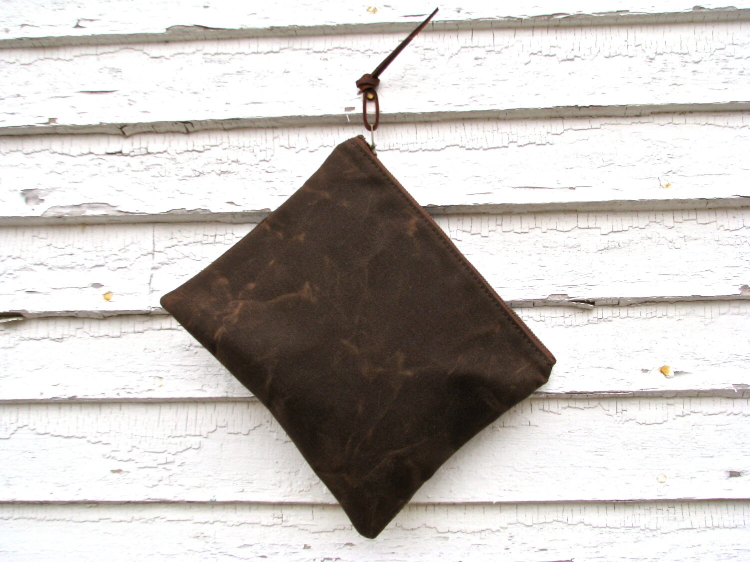 The MIDI Pouch in COCO // Medium Waxed Canvas Pouch Bag Purse - Etsy