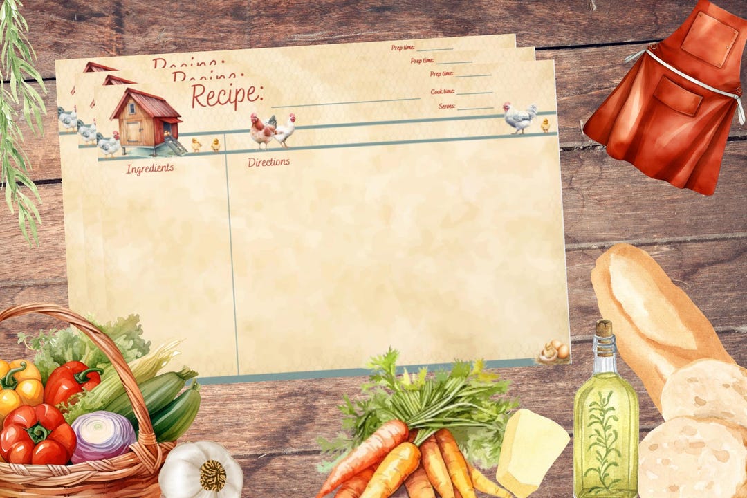 Chickens N Coop Digital Recipe Card - Etsy