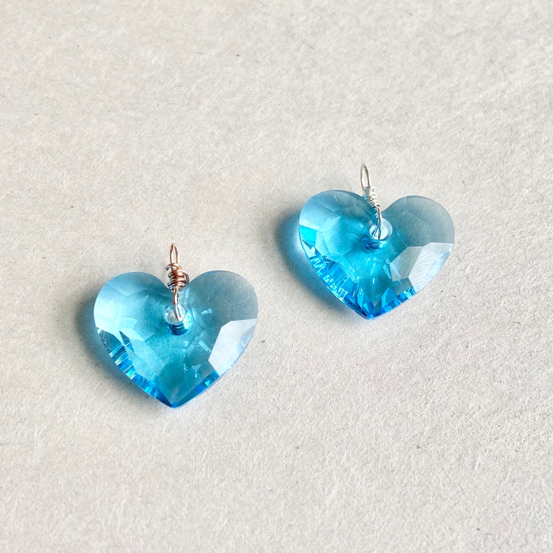 Blue Heart Swarovski Pendant| Aquamarine Color | Winter Love | 925 ...