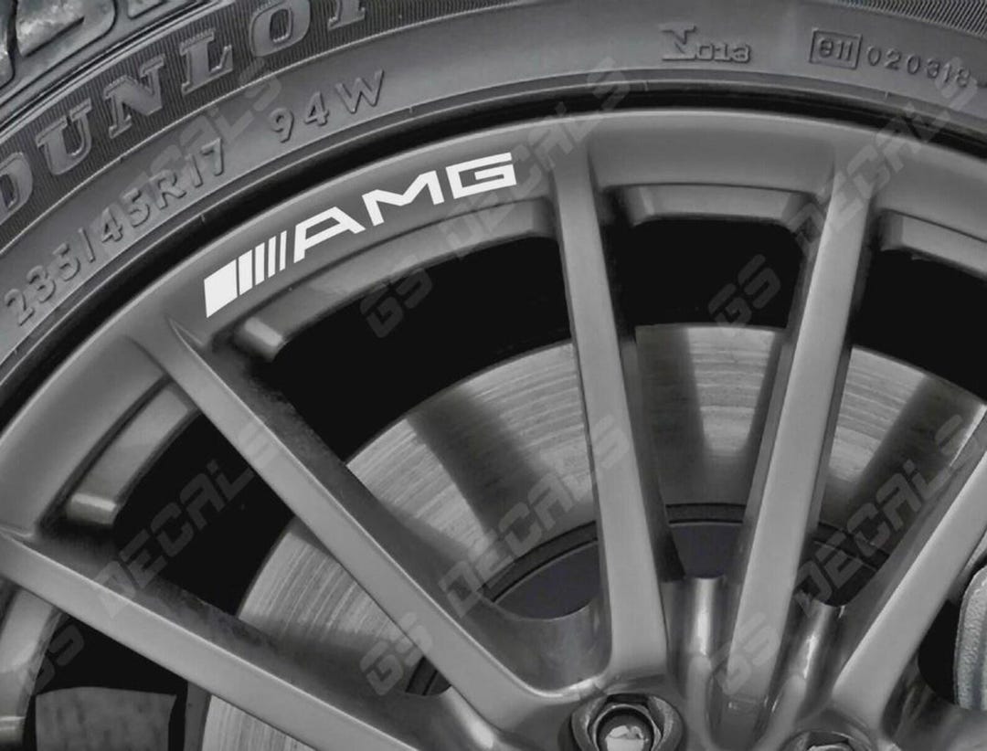 4x AMG Upcurve Wheel Rim Decals Stickers Badge Logo Emblem for Car ...