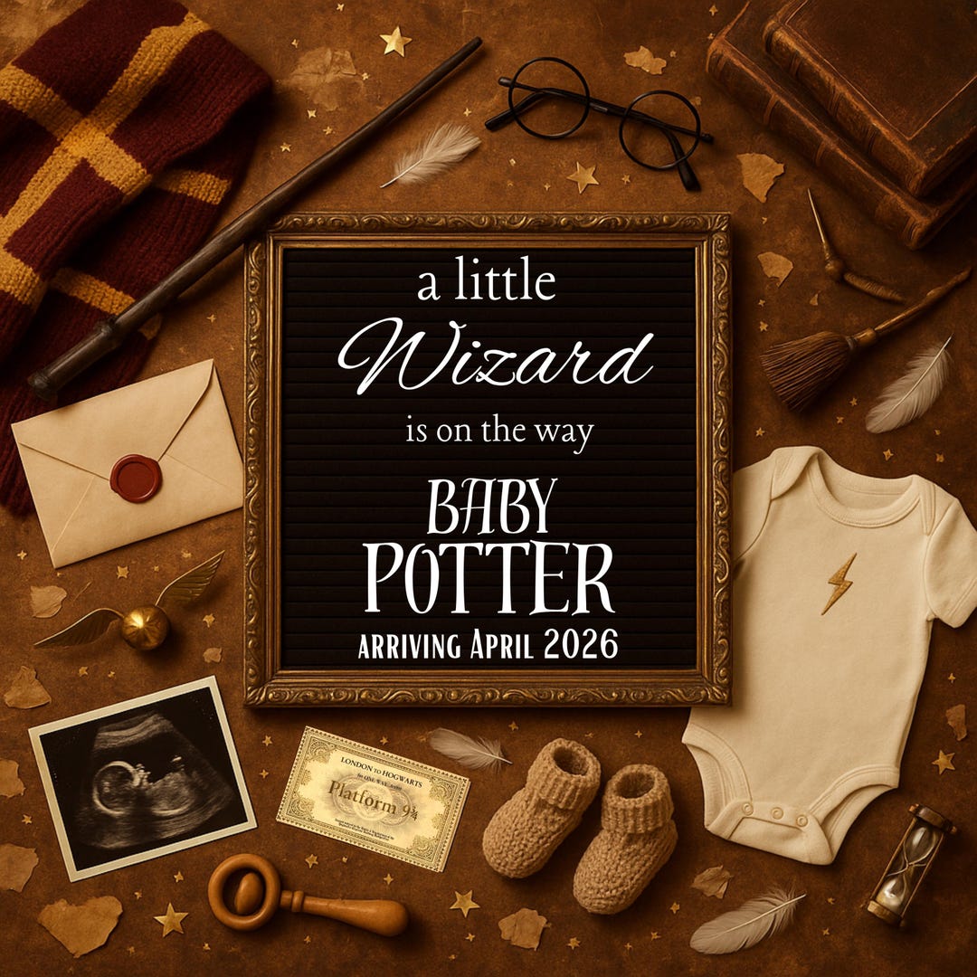 Harry Potter Pregnancy Announcement: Wizard Baby Reveal (digital ...