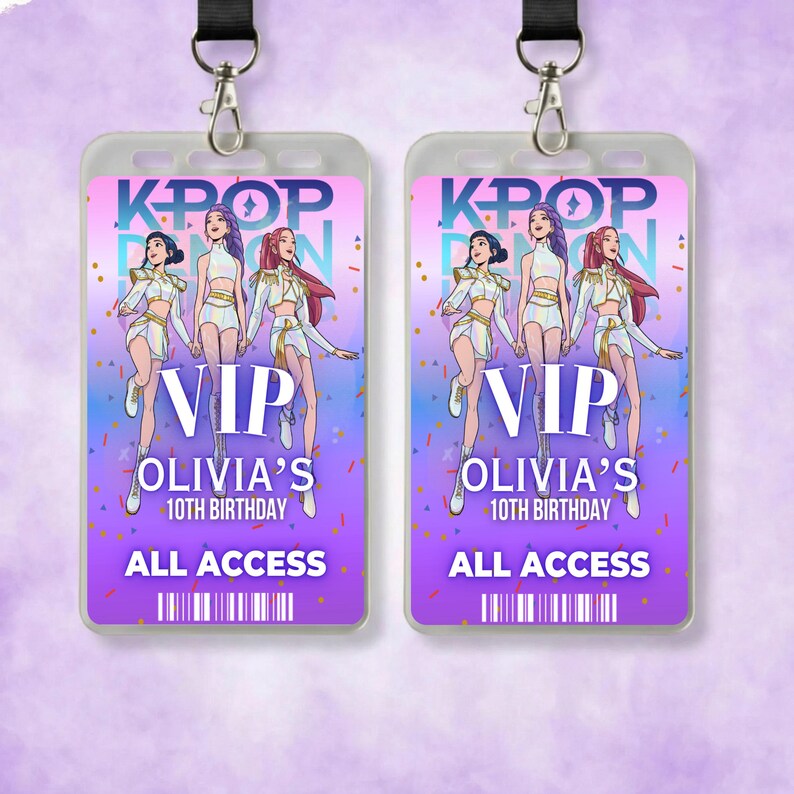 Kpop Demon Hunter 4 VIP Pass | Huntrix ID Badge | Printable Kpop VIP ...